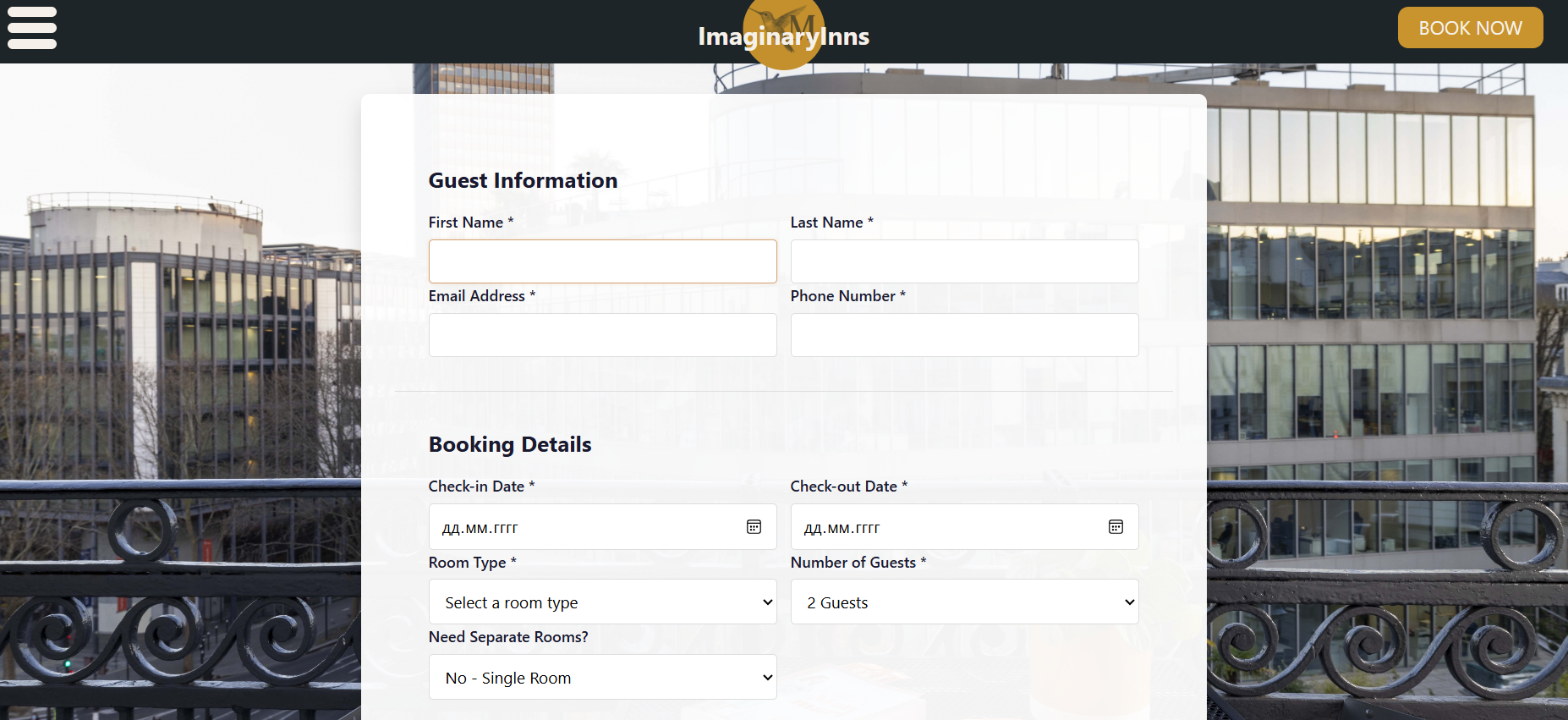 Business website - ImaginaryInns Hotel - Final Project